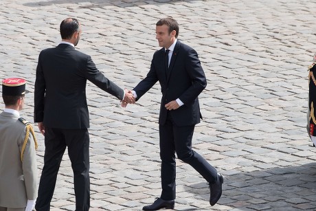 French President Emmanuel Macron Shakes Hands Editorial Stock Photo ...