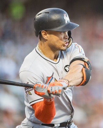 Miami Marlins Right Fielder Giancarlo Stanton Editorial Stock Photo ...