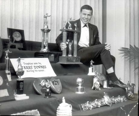 Middleweight Boxing Champion Terry Downes Trophies Editorial Stock ...