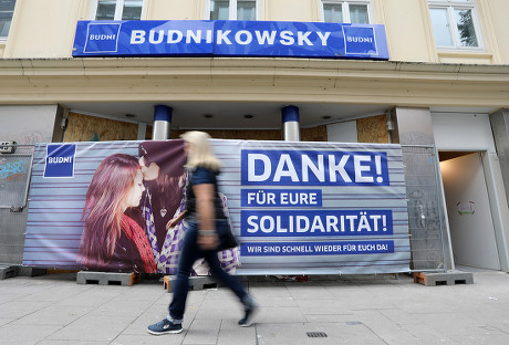 Man Bicycle Walks Past Budnikowsky Drugstore Editorial Stock Photo ...