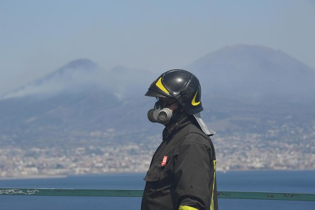Firefighter Watches Fire That Broke Out Editorial Stock Photo - Stock ...