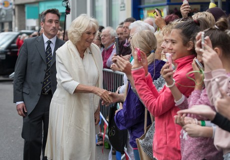 Camilla Duchess Cornwall Greets People She Editorial Stock Photo ...
