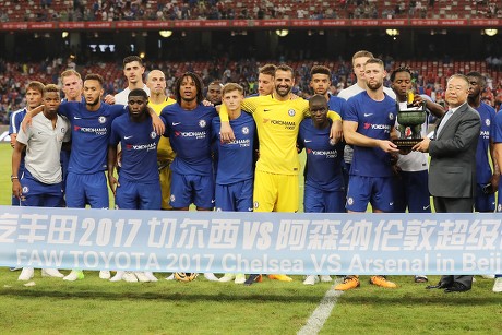 Chelseas Players Pose After Winning Preseason Editorial Stock Photo ...