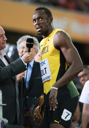 Usain Bolt Being Interviewed After Running Editorial Stock Photo ...