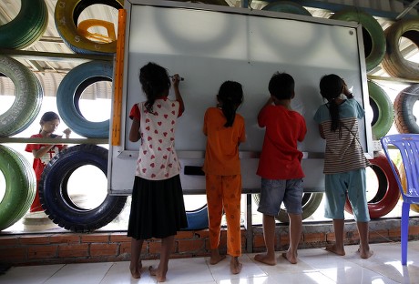Cambodian Students Study Classroom Coconut School Editorial Stock Photo ...