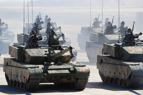 Formation Tanks During Military Parade Editorial Stock Photo - Stock ...