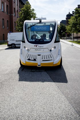 Autonomous Electric Driving Minibus Manufacturer Navya Editorial Stock ...