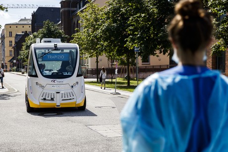 Autonomous Electric Driving Minibus Manufacturer Navya Editorial Stock ...