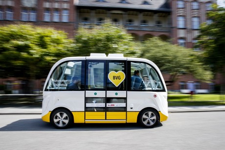 Autonomous Electric Driving Minibus Manufacturer Navya Editorial Stock ...