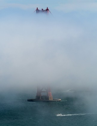 Tourist View Fog Engulfing Golden Gate Editorial Stock Photo - Stock ...