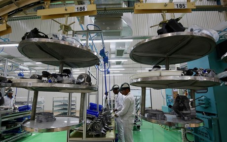 Employees Work On Twowheeler Assembly Line Editorial Stock Photo ...