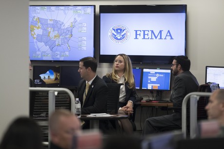 Employees Sit Front Computer Monitors Command Editorial Stock Photo ...