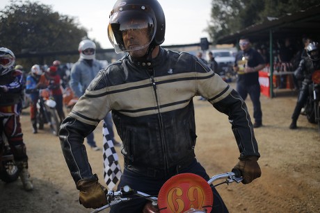 Rider On Old Triumph Motorbike Gets Editorial Stock Photo - Stock Image ...