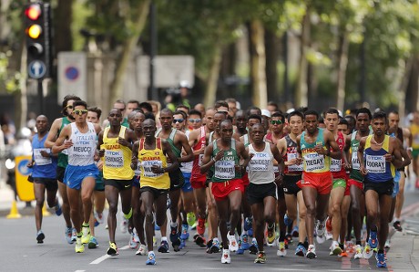 Runners Compete Mens Marathon Race London Editorial Stock Photo - Stock ...