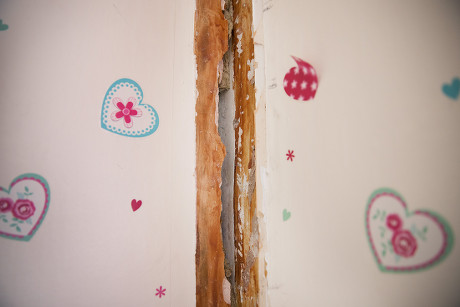 Large Crack Shows Bedroom Wall On Editorial Stock Photo - Stock Image ...