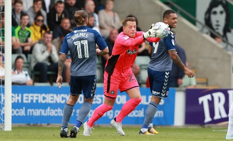 Plymouths Goalkeeper Luke Mccormick Collects Ball Editorial Stock Photo ...