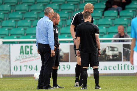 Referee David Rock Speaks Groundsman About Editorial Stock Photo ...