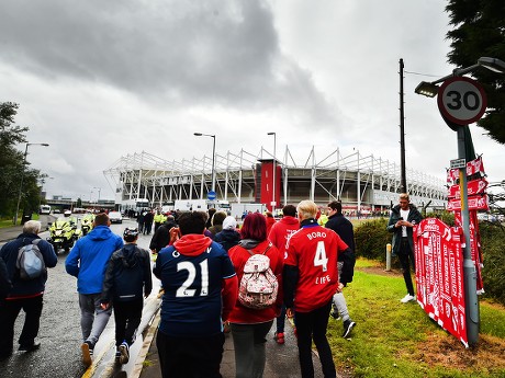 Middlesbrough Fans Arrive Game Riverside Stadium Editorial Stock Photo ...