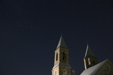 Catholic Church Seen During Perseid Meteor Editorial Stock Photo ...
