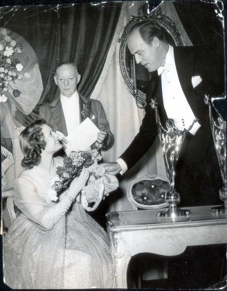 Lord Rothermere Presenting Bouquet Anna Neagle Editorial Stock Photo ...
