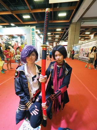 Two Cosplayers Holding Sword Pose Photographs Editorial Stock Photo ...