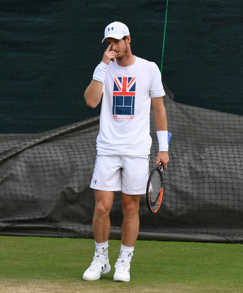 Andy Murray hip injury, Wimbledon, London, UK - 30 Jun 2017 Stock ...