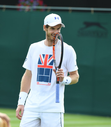 Andy Murray hip injury, Wimbledon, London, UK - 30 Jun 2017 Stock ...