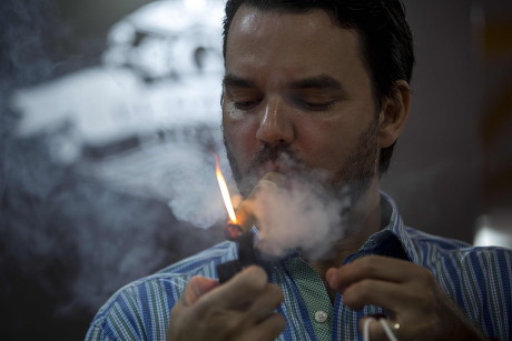 Man Smokes Cigar During Puro Humo Editorial Stock Photo - Stock Image ...