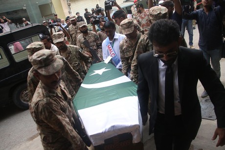 Pakistani Army Soldiers Carry Coffin Containing Editorial Stock Photo ...