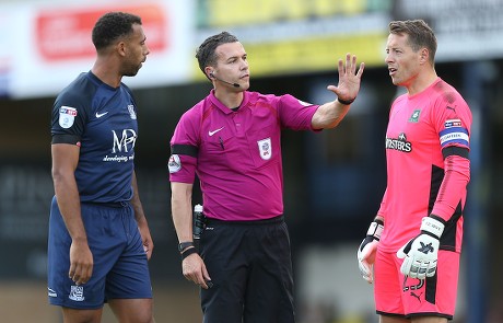 Referee Dean Whitestone Instructs Luke Mccormick Editorial Stock Photo ...