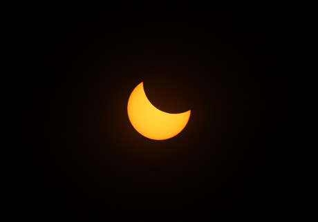 Moon Begins Journey Across Sun Seen Editorial Stock Photo - Stock Image ...