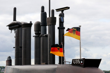 German Flags Fly On Tower Submarine Editorial Stock Photo - Stock Image ...