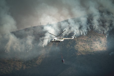 Helicopter Tries Put Out Wildfire Editorial Stock Photo - Stock Image ...