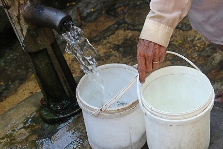 Man Collects Drinking Water Community Tap Editorial Stock Photo - Stock ...