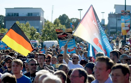 Protestors Gather Cardboards Flags Alternative Germany Editorial Stock ...