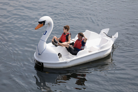 People Ride On Water Pedalo Boats Editorial Stock Photo - Stock Image ...
