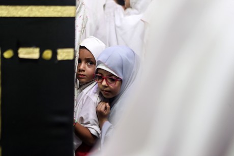 Children Walk Arround Symbolic Kaaba During Editorial Stock Photo ...