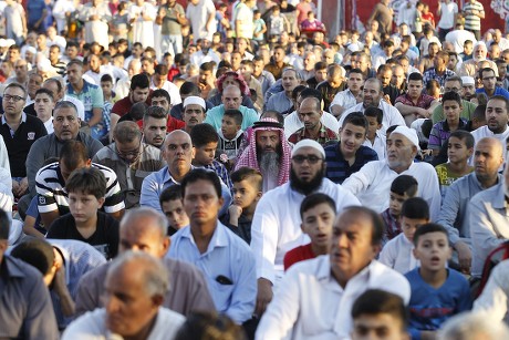Jordanian Muslims Perform Prayers During Muslim Editorial Stock Photo ...