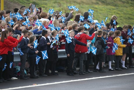 School Children Wave Scottish Flags Editorial Stock Photo - Stock Image ...