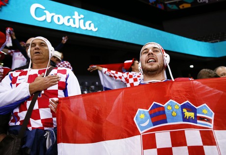Croatian Supporters Sing Their National Anthem Editorial Stock Photo ...