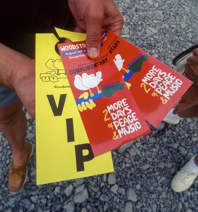 Tickets Vip Passes 25th Anniversary Woodstock Editorial Stock Photo ...