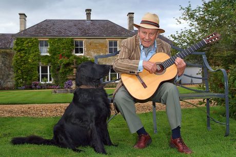 Julian Bream at home at Broad Oak House, Semley, Wiltshire, Britain ...