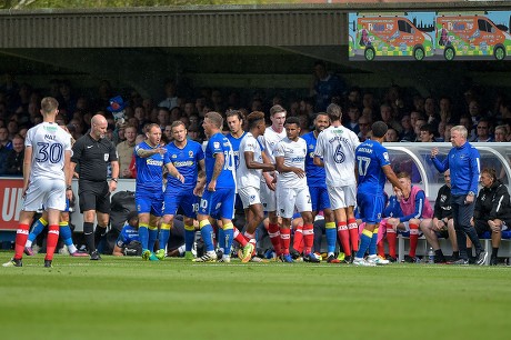 Players Come Together After Foul On Editorial Stock Photo - Stock Image ...