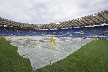 Pitch Covered By Foil Protection Against Editorial Stock Photo - Stock ...