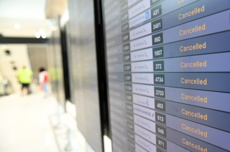 Screen Shows Canceled Flights Miami International Editorial Stock Photo ...