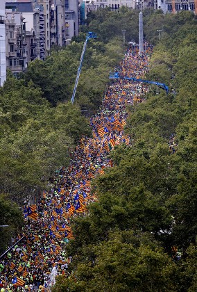 Thousands People Gather Passeig De Gracia Editorial Stock Photo - Stock ...