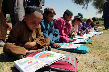 Afghan Children Take Lessons Openair School Editorial Stock Photo ...
