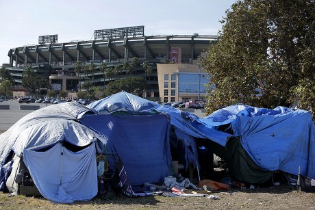 Shadow Angel Stadium Homeless Encampment Has Editorial Stock Photo ...