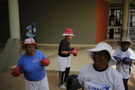 Boxing Grannies Walk Punch Air They Editorial Stock Photo - Stock Image ...