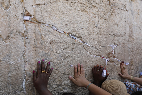 Praying People Touch Stones Western Wall Editorial Stock Photo - Stock ...